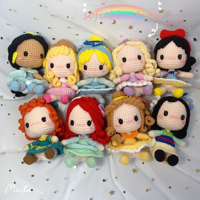 Jual Boneka Rajut Amigurumi Handmade Crochet Doll Princess Mini Disney ...