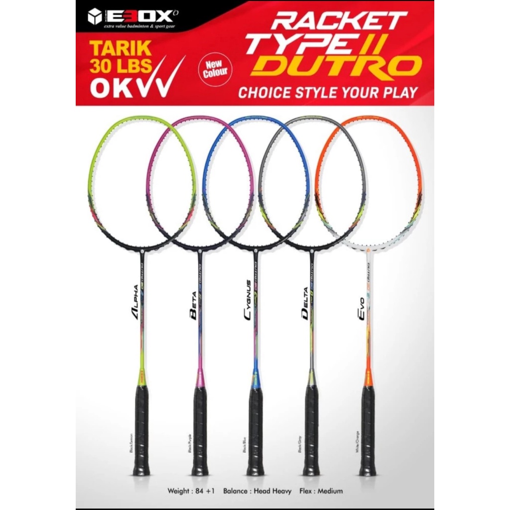 Jual Raket Badminton EBOX DUTRO 30 ii 2 30lbs ASTRO 26 100% Original ...