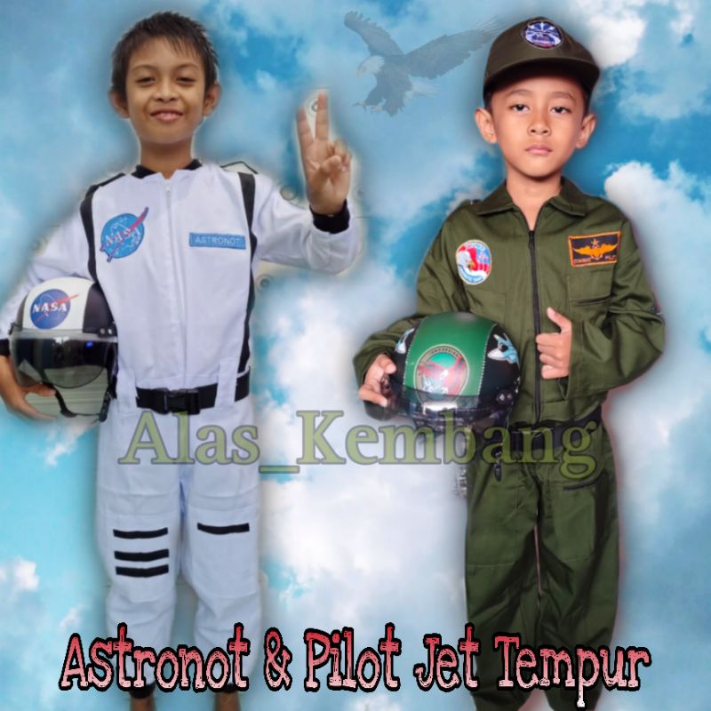 Jual KOSTUM PILOT PESAWAT JET TEMPUR ANAK / Baju ASTRONOT (Warpak) Anak ...