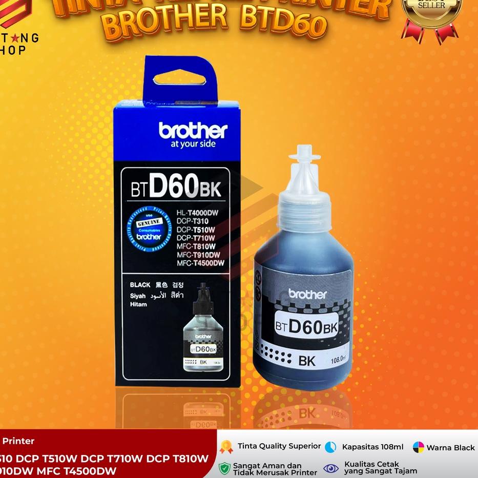 Jual Promo Tinta Brother BTD60 Black Tipe Printer DCP T310 DCP T510W ...