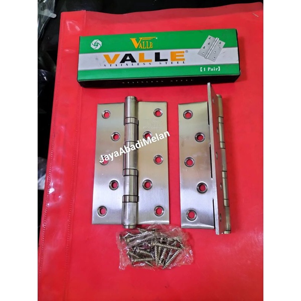 Jual ENGSEL PINTU 5 INCH STAINLES VALLE / ENGSEL 5 IN PUTIH STAINLES ...