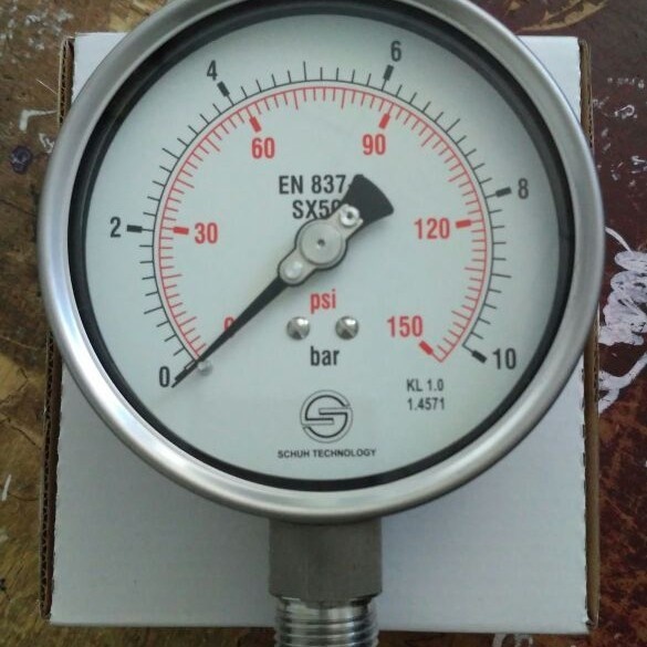 Jual Pressure gauge schuh sx 500 10 bar | Shopee Indonesia