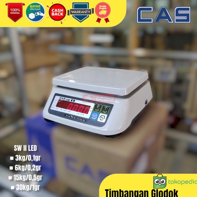 Jual TIMBANGAN CAS SW 2, LED 3 kg / 0,1 gr | Shopee Indonesia