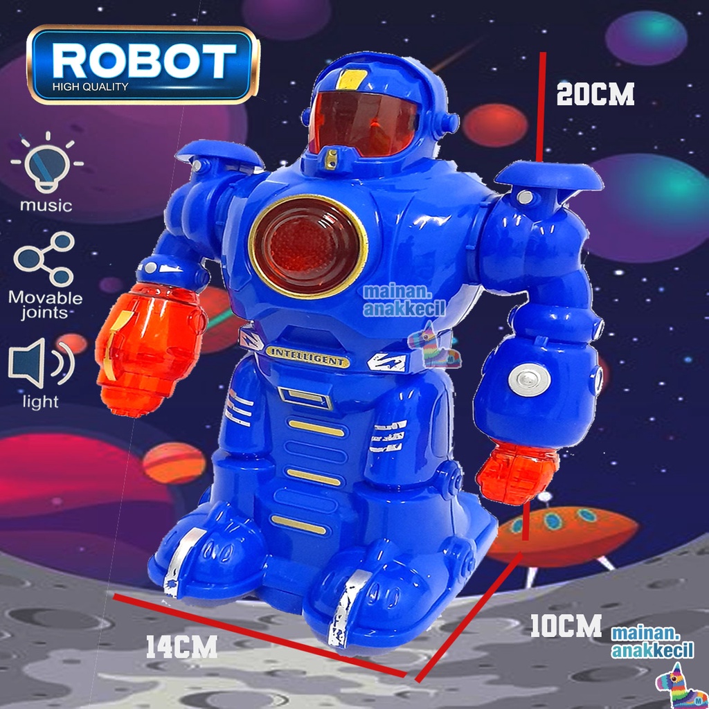 Jual Mainan Anak Robot Moveble Joint Electric Asronot Bergerak lampu ...
