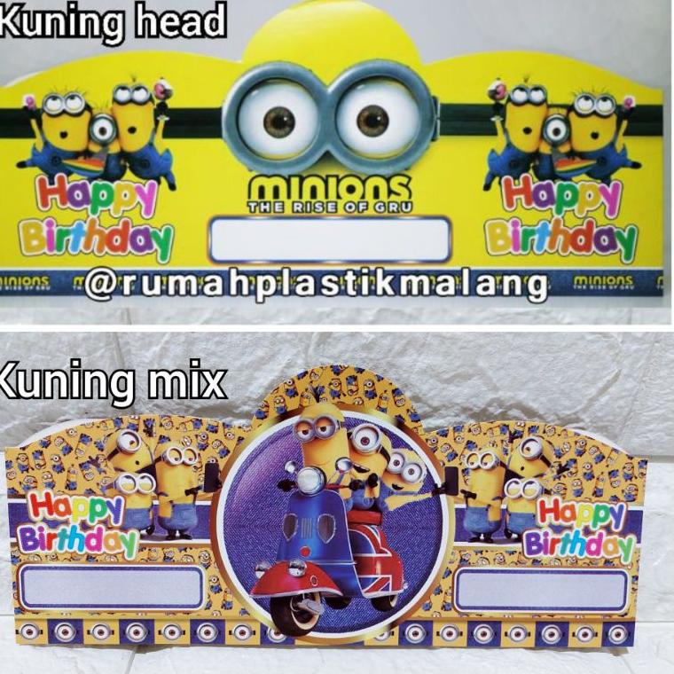 Jual T81 Topi mahkota minion despicable me papoy kuning yellow bob ...
