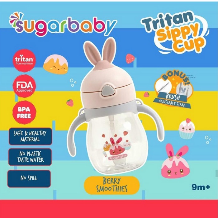 Jual Sugar Baby Tritan Sippy Cup 2in1 Nature Series Kids Bottle with Strap - Botol Minum Anak ...