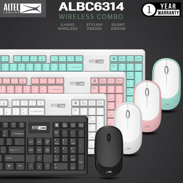 Jual Altec Lansing Keyboard Mouse Wireless ALBC6314 Silent | Shopee ...