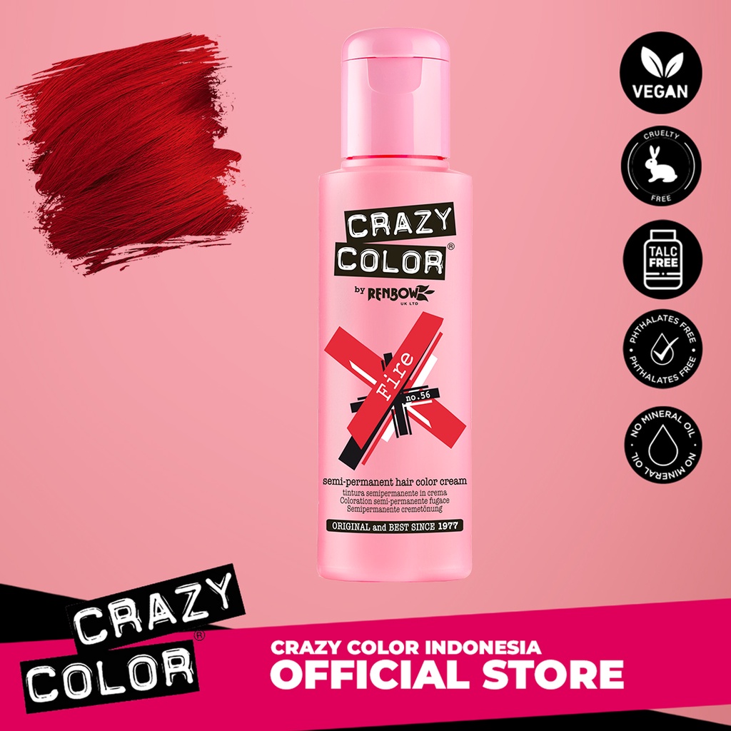 Jual Crazy Color Semi Permanent Hair Color Fire Pewarna Rambut | Shopee ...