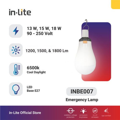 Jual Bohlam EMERGENCY INLITE 18W Lampu EMERGENCY IN LITE 18 Watt INBE007 LAMPU DARURAT | Shopee ...