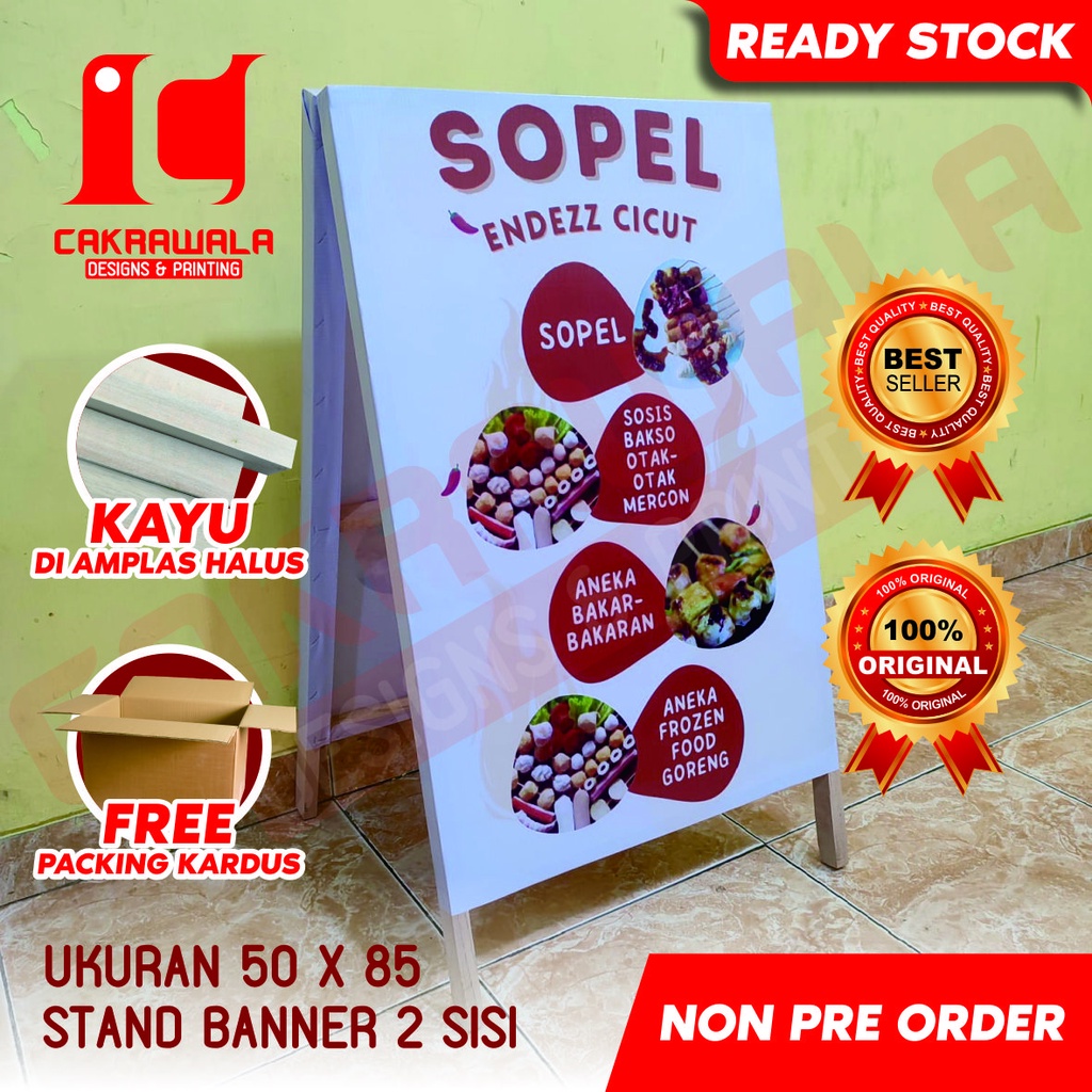 Jual STAND BANNER KAYUPROMO JUALAN SOSIS, BAKSO,BAEBEQUE UKURAN 50 X 85 ...