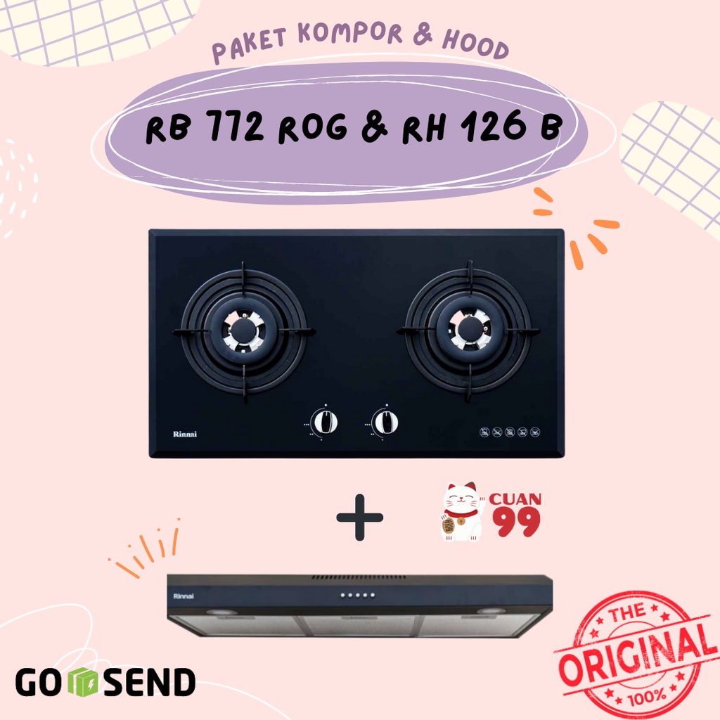 Jual Paket Kompor Rinnai RB 772 ROG + Cooker Hood Rinnai RH 126 B KHUSUS GOSEND/INSTANT | Shopee ...