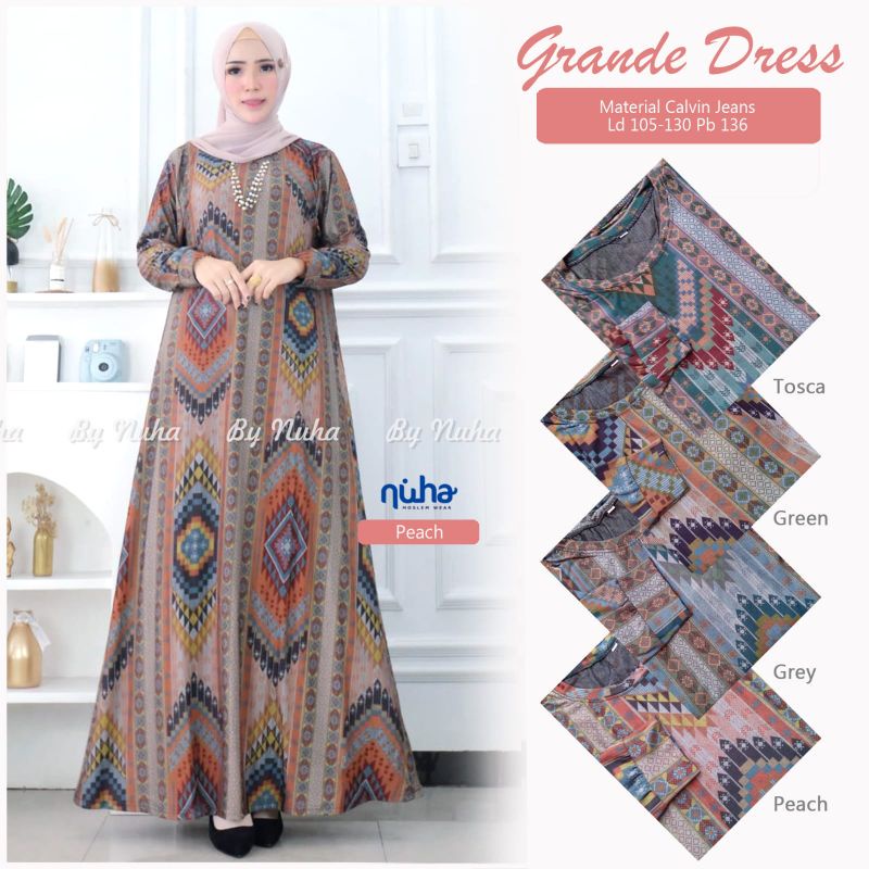 Jual GAMIS BATIK SONGKET TERBARU 2022 JUMBO GRANDE DRESS BY NUHA CALVIN ...
