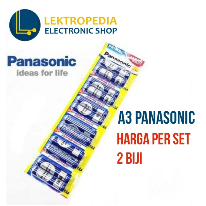 Jual Baterai A3 Panasonic Biru Isi 2 SET Batu AAA Battery Batre Jam ...