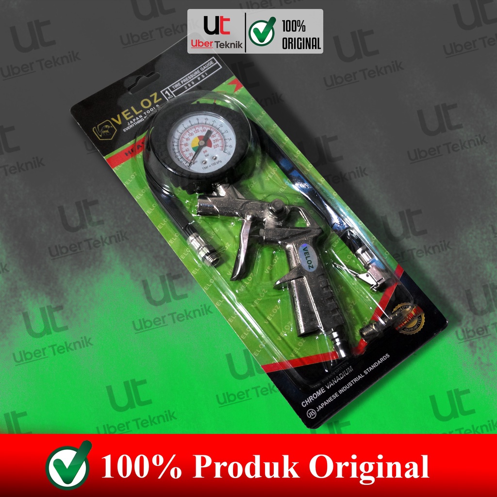 Jual TIRE PRESSURE GAUGE / PENGUKUR TEKANAN BAN ORIGINAL 200 PSI VELOZ ...