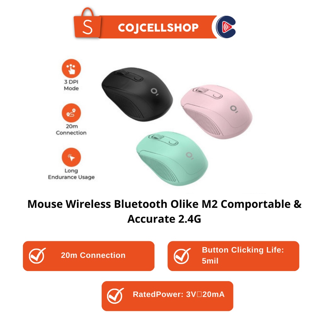 Jual OLIKE Mouse Wireless M2 Bluetooth 2.4GHz Optical 1600DPI - Garansi ...