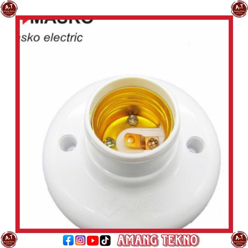 Jual MASKO FITTING PLAFON TEMPEL BULAT KECIL PUTIH 223 MINIMALIS BUKAN ...