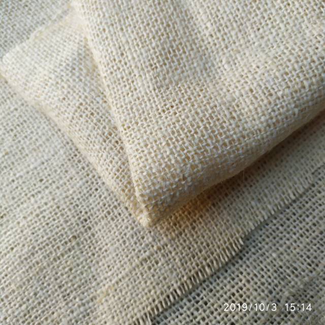 Jual KAIN GONI NATURAL / BLICING / burlap murah/ kain jute halus/ kain ...