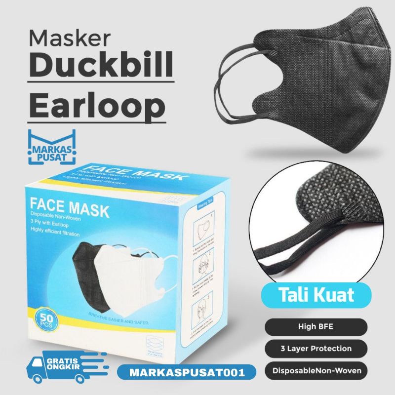 Jual masker Duckbill isi 50pcs duckbill 3ply masker duckbill facemask ...