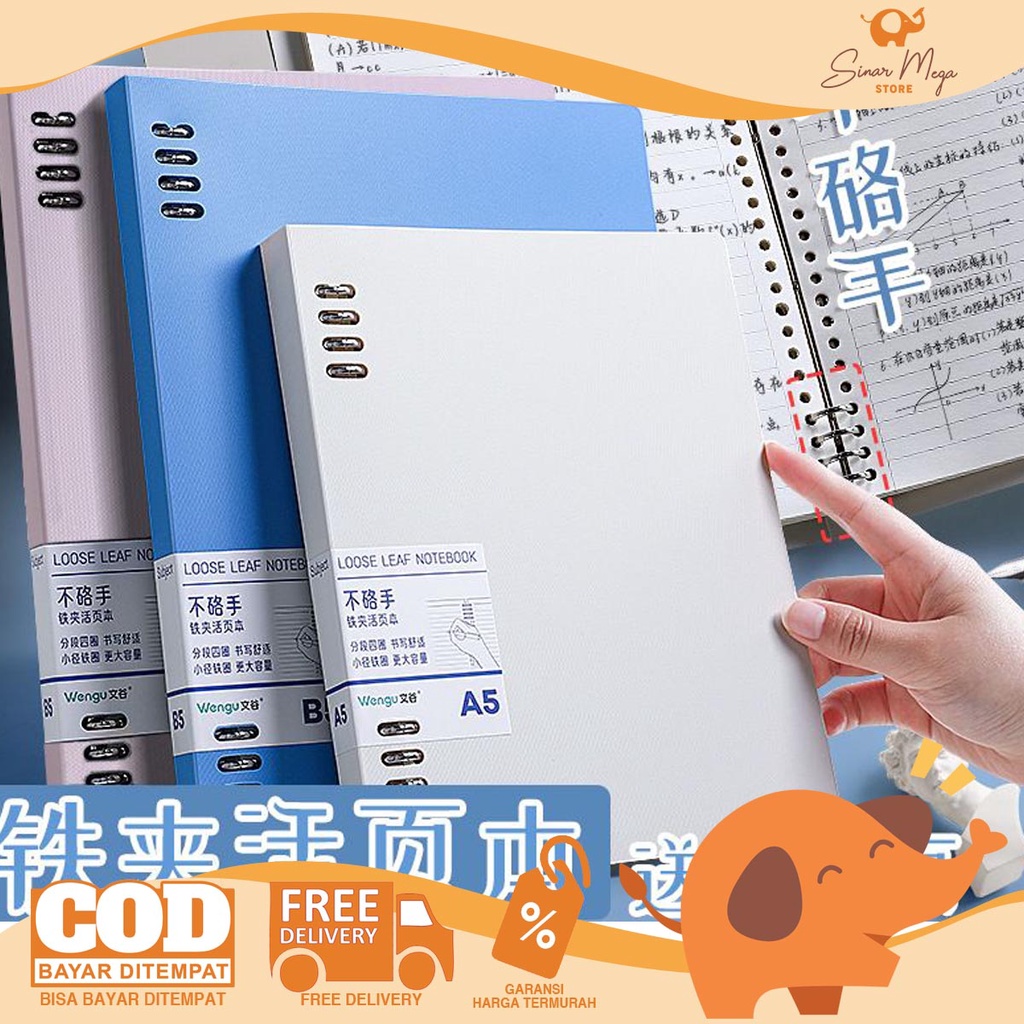Jual Wengu Binder Loose Leaf 8 Ring Besi Ukuran A5 / Binder 8 Ring ...