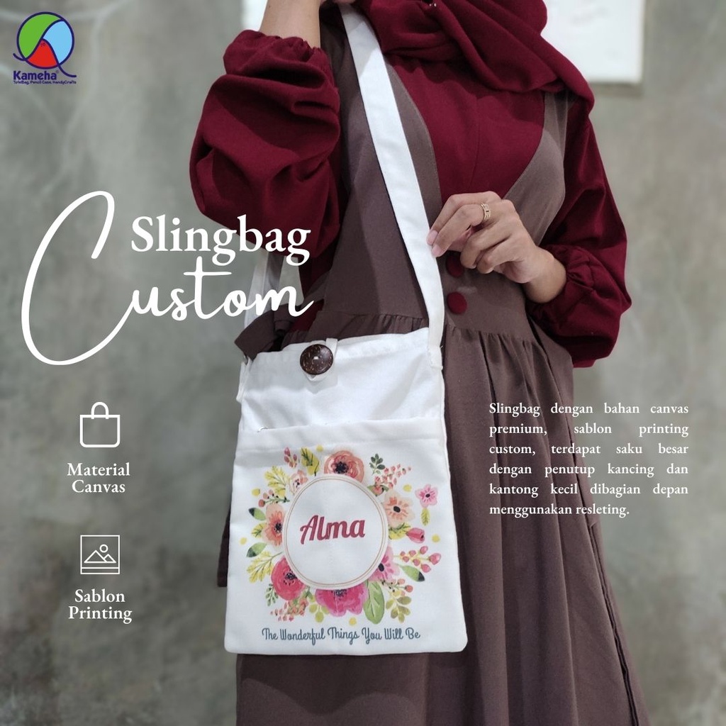 Jual Tas Canvas Sablon Custom | Canvas Slingbag | Tas Canvas | Tas ...