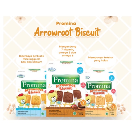 Jual Promina Arrowroot Biskuit 1+ tahun keatas 110gr | Shopee Indonesia