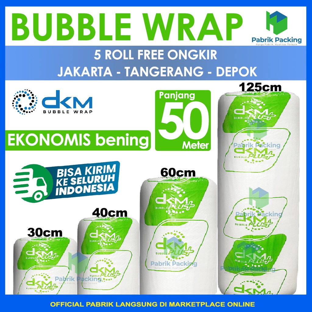 Jual PLASTIK BUBBLE WRAP BENING EKONOMIS / BUBBLE WRAP MURAH DKM 50 ...