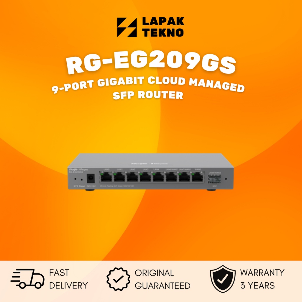 Jual RG-EG209GS RUIJIE REYEE 9 Port Gigabit Cloud Managed SFP Router ...