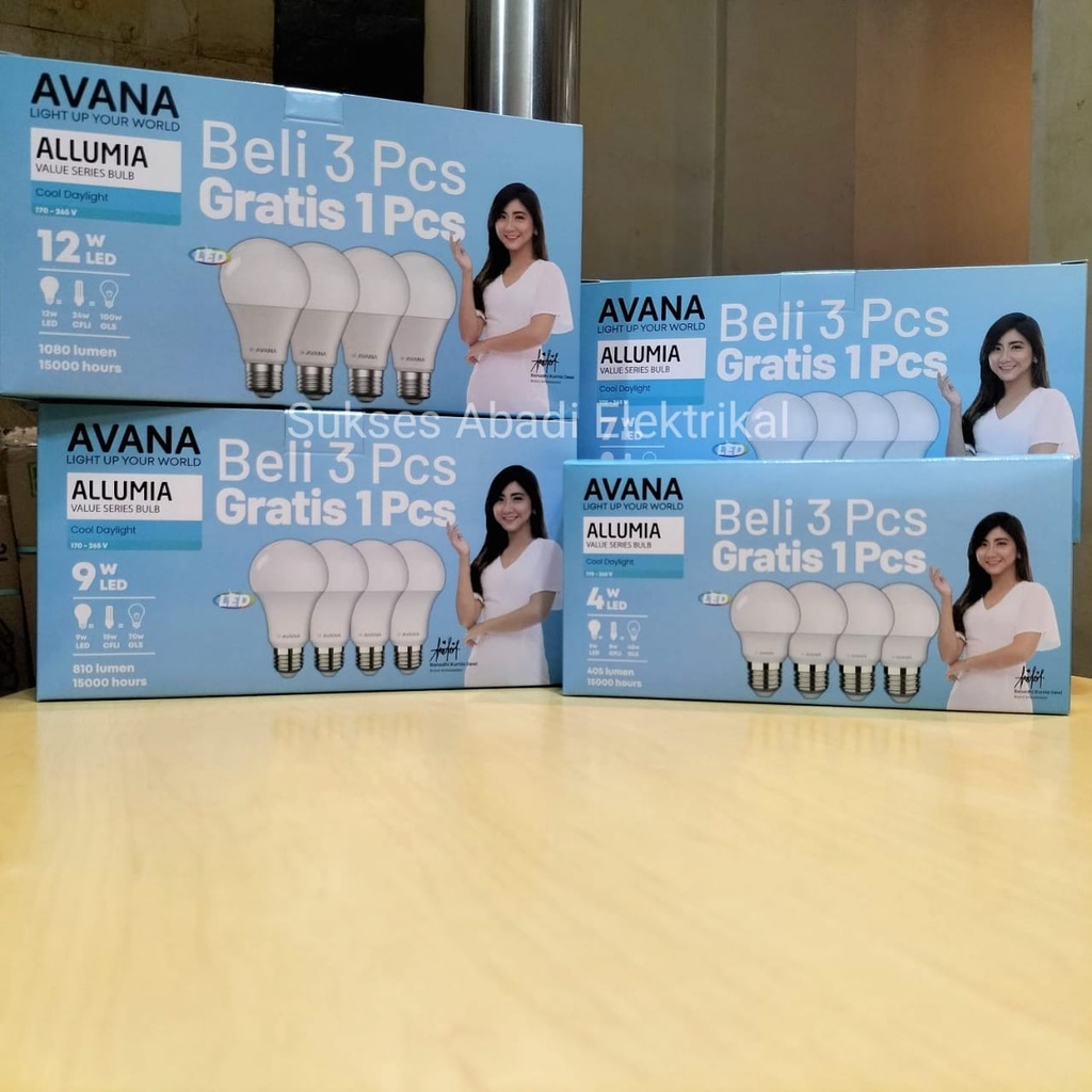 Jual LAMPU LED BULB BOHLAM PAKET ISI 4 ALLUMIA | Shopee Indonesia