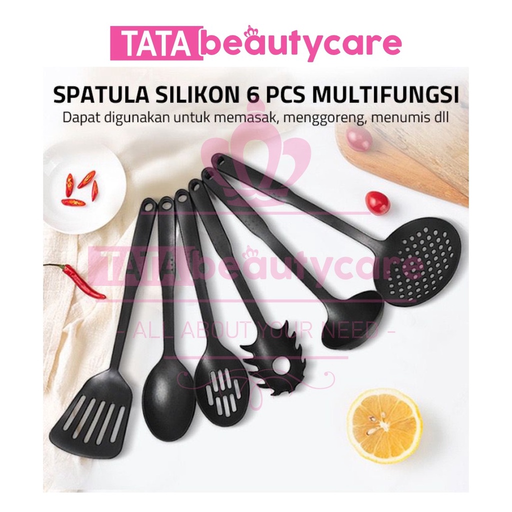 Jual [400gr] H307 | Spatula Set Hitam 6in1 ( Sodet Sutil Saringan ...