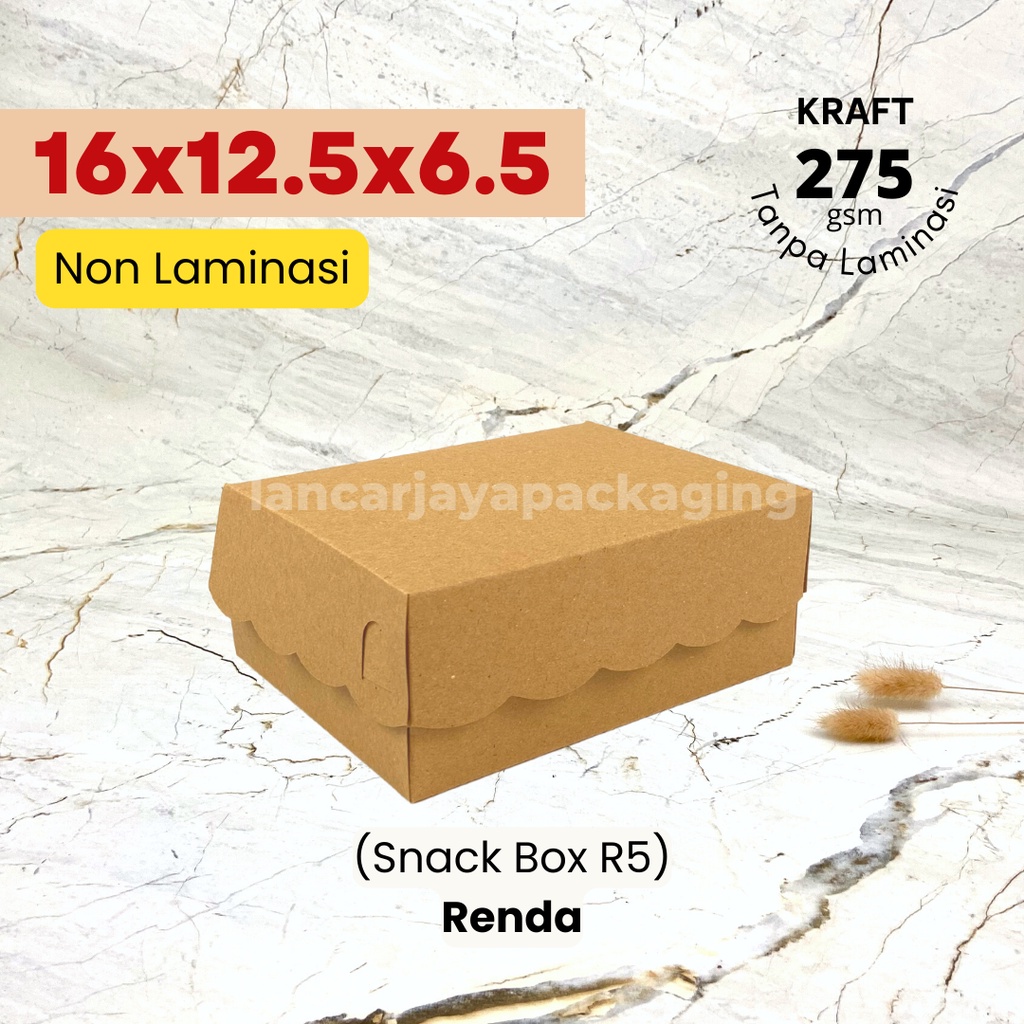 Jual Kotak Snack R5 Renda Kraft Coklat Dus Kue 16x12.5x6.5 cm | Shopee ...