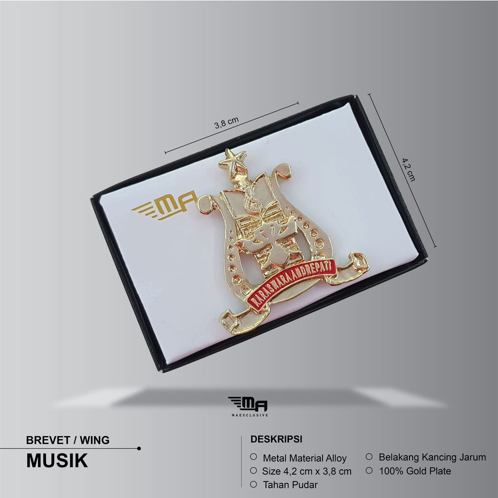 Jual WING MUSIK PDH BRIVET BREVET PIN MUSIK | Shopee Indonesia