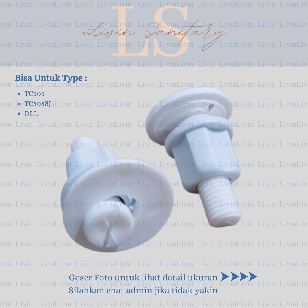 Jual [Sepasang] Baut 108 besar kaki engsel tutup closet tipe TC505 ...