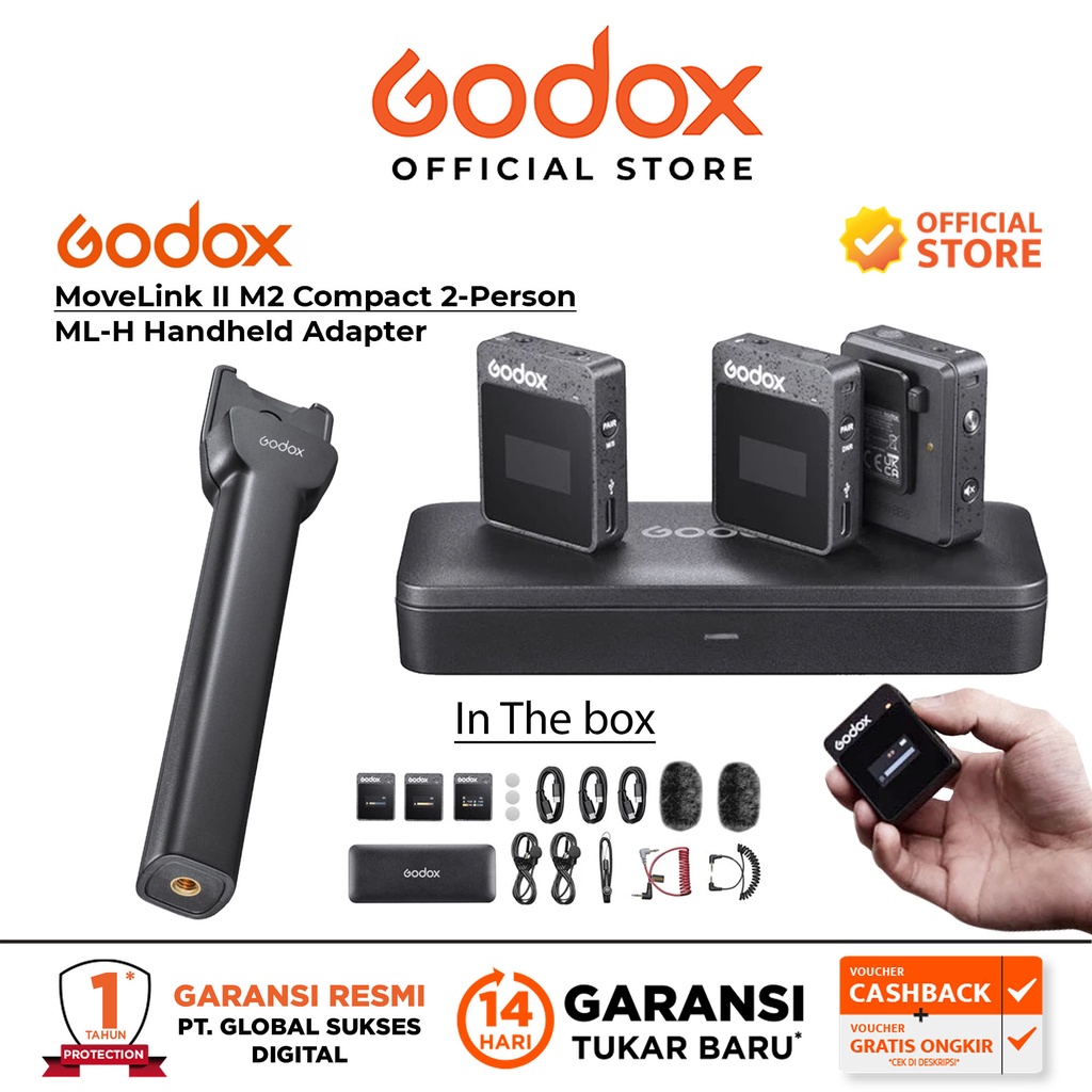 Jual Paket Godox Movelink II M2 Wireless Microphone System + ML-H ...