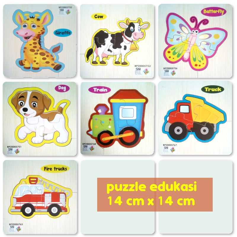 Jual Puzzle Kayu Edukasi 14 cm SNI Mainan Edukatif Anak Perempuan Laki ...