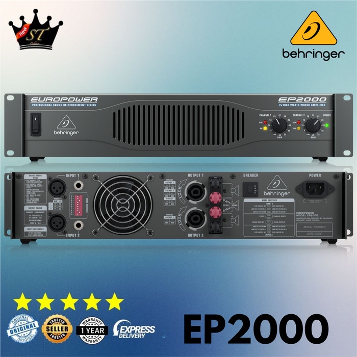 Jual Behringer EP2000 EP-2000 EP 2000-Watt Stereo Power Amplifier 2 ...