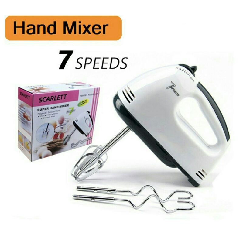 Jual ALAT PENGADUK HAND MIXER SCARLETT Dengan 7 Kecepatan Free 4 Buah ...