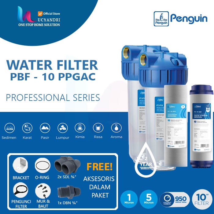 Jual PAKET FILTER AIR Isi 2 GAC & PP PRO Bleu Kuningan 10 inch Saringan ...