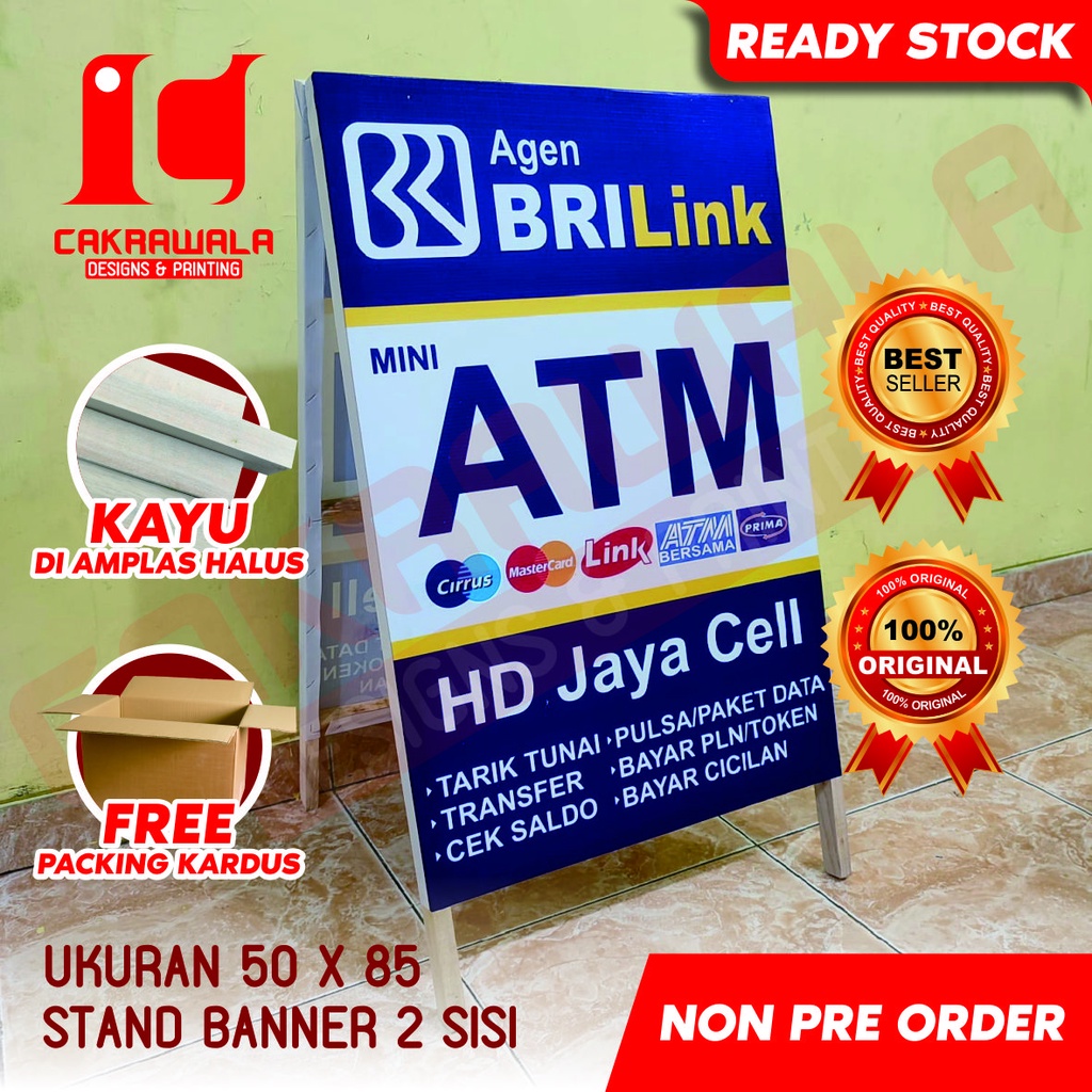 Jual STAND BANNER KAYU KAYU BRI LINK UKURAN 50 X 85 - STANDING BANNER ...