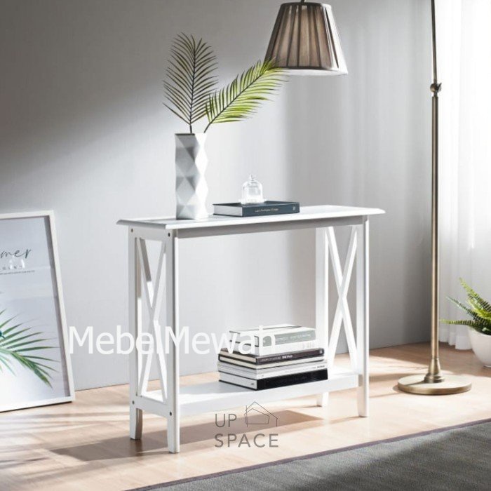 Jual Up Space Kyla Console Table / Meja Konsol / Meja Dekorasi / Meja Hias - 1 Rak, Putih ...