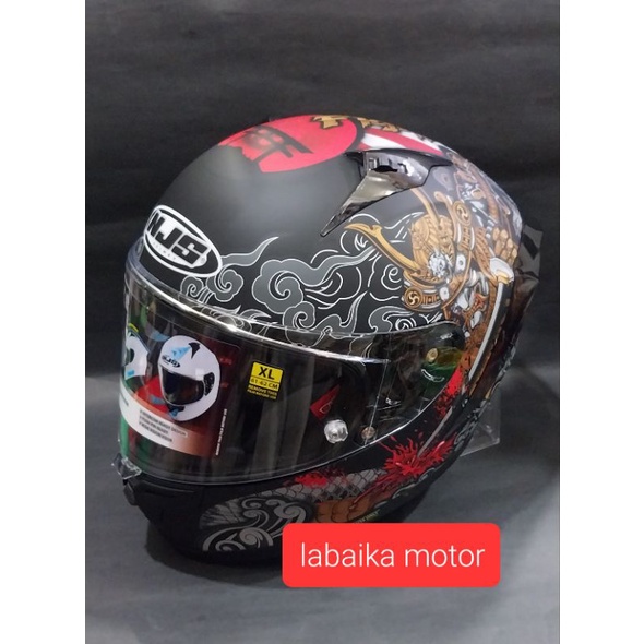 Jual HELM NJS ZX-1R HANZO BLACK RED DOF. | NJS HELM FULL FACE | Shopee ...