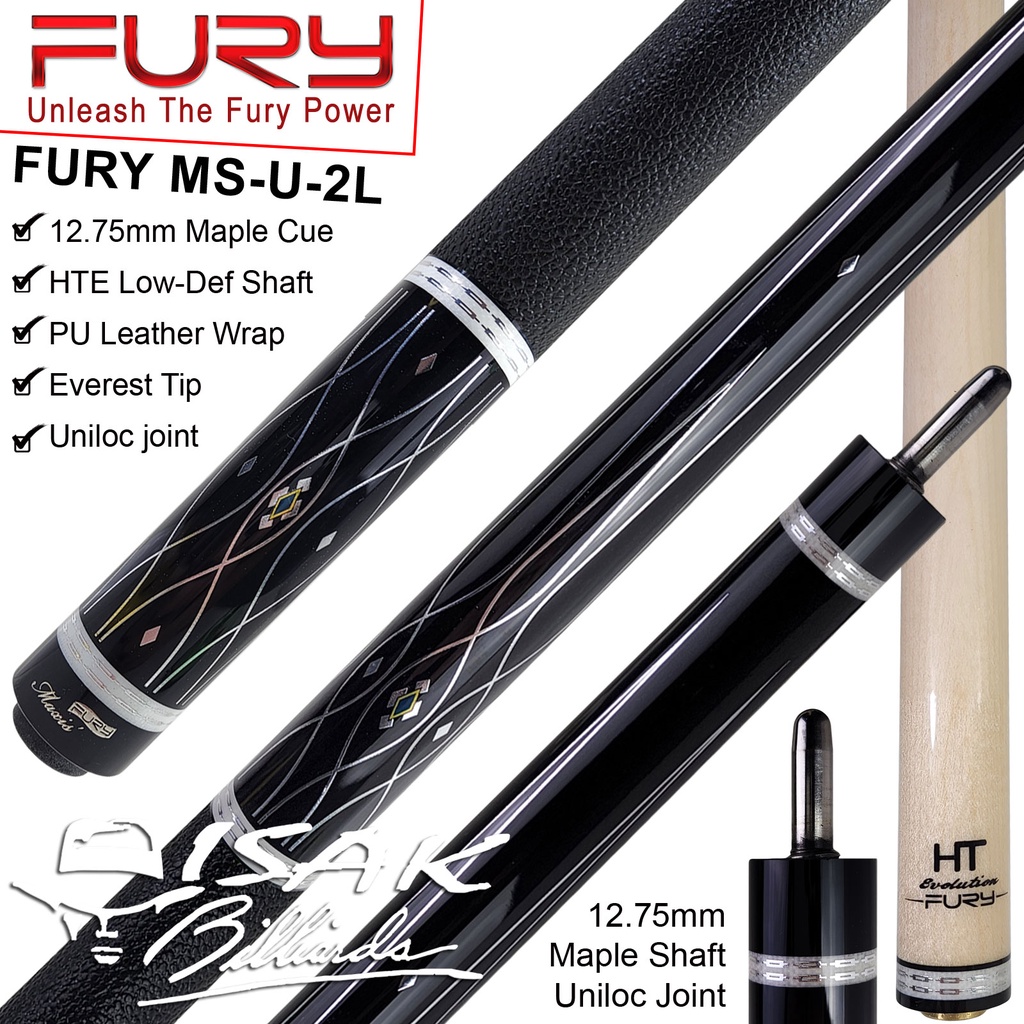 Jual Fury MS-U-2L Cue - HTE Low Deflection Uniloc Billiard Stick Biliar ...