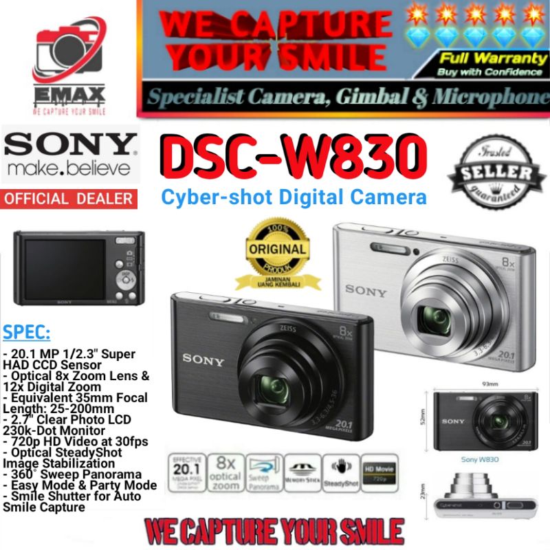 Jual SONY Cyber-Shot DSC-W830 / DSC-W810 Camera Pocket Sony W830 W810 Cyber Shot W 830 810 ZEISS ...