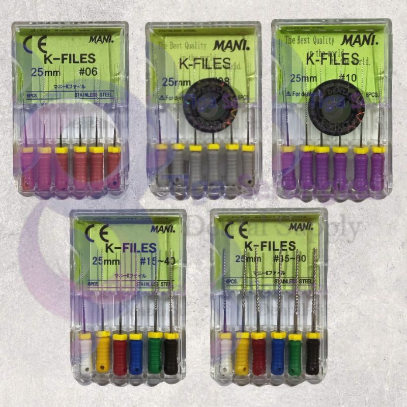 Jual Dental Endo K file SS 21 25 31 mm / kfile jarum Stainless Steel ...