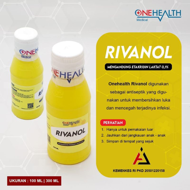 Jual Rivanol Kemasan 300ml Onehealth / Cairan Antiseptik Pembersih Luka ...