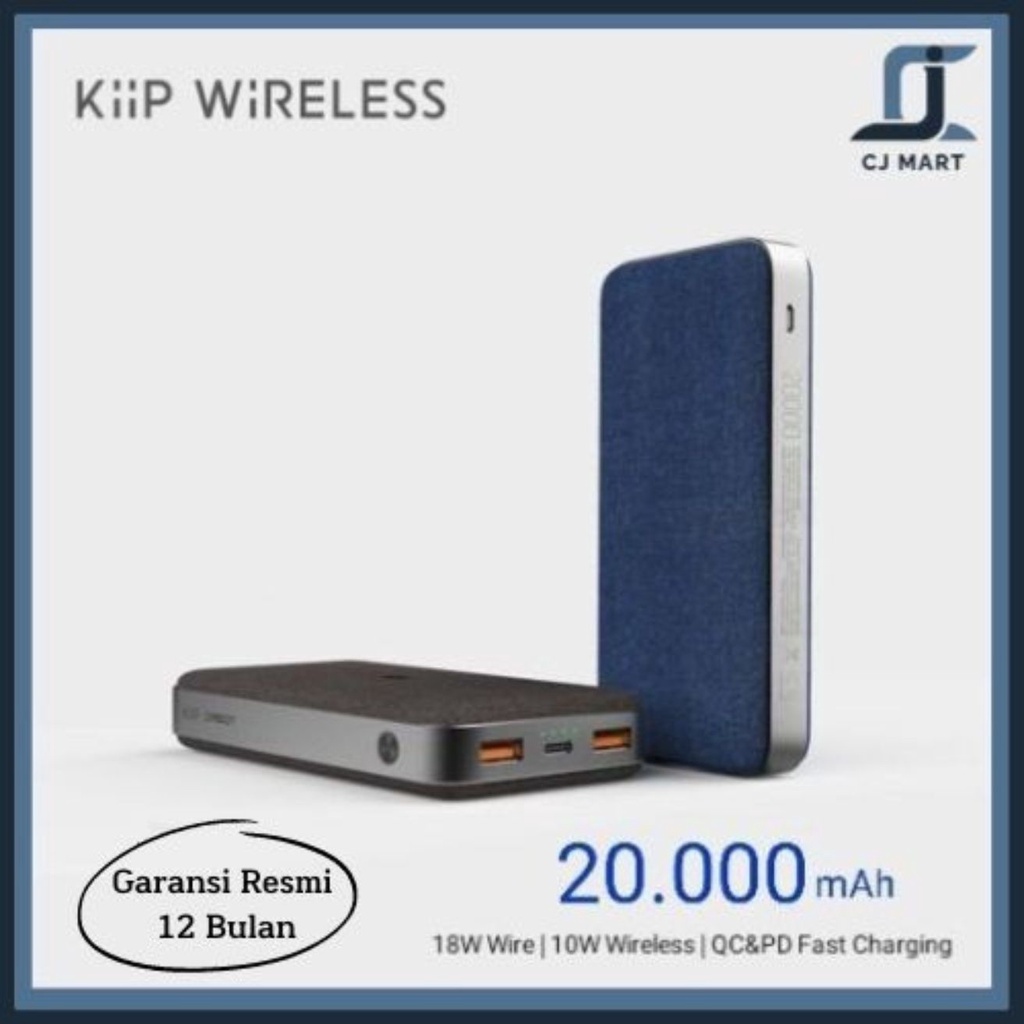 Jual KiiP Wireless Power Bank 10W Fast Charging PD&QC 3.0 18W 20.000mAh ...