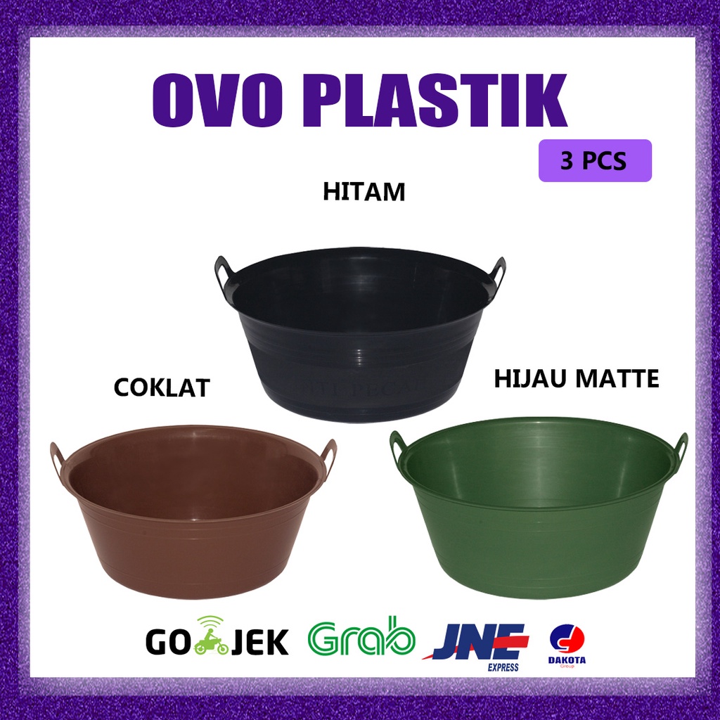 Jual (3PCS) Waskom Kuping 18 - Baskom Plastik Sedang - Bak Air - Baskom ...