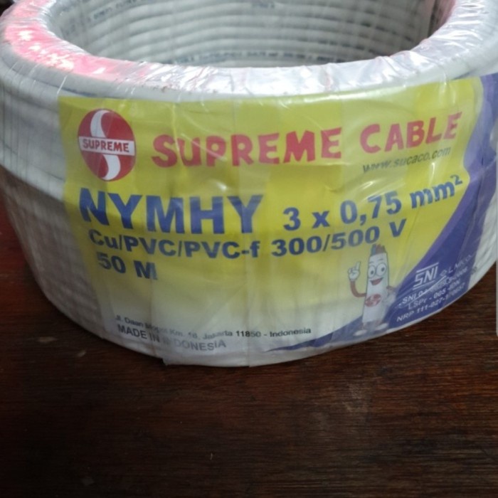 Jual Kabel Serabut Nymhy 3 X 0,75 Mm Putih Potongan Harga Per Mtr - Supreme | Shopee Indonesia