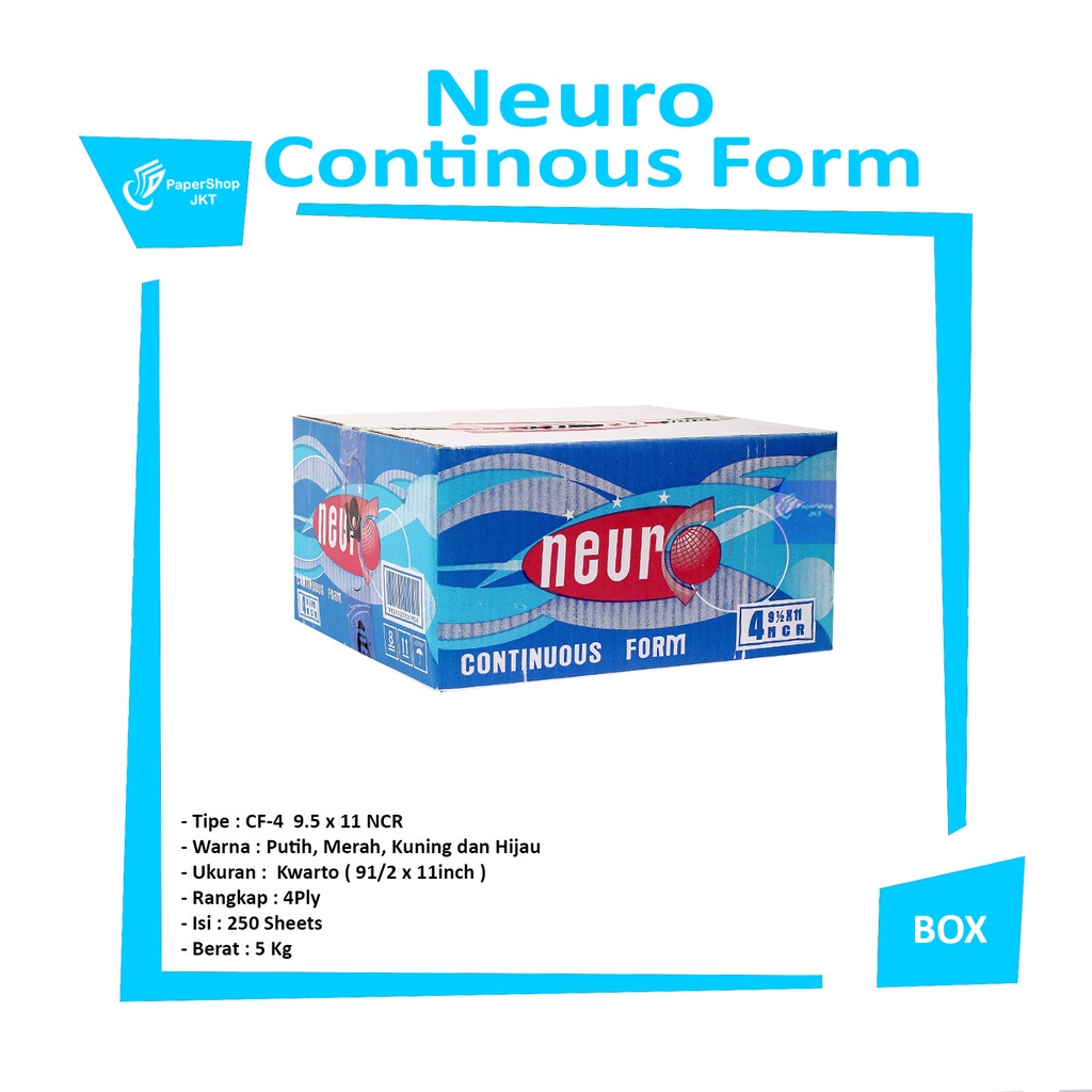 Jual NEURO - Continous Form 4 Ply 9 1/2 x 11 NCR - Box | Shopee Indonesia