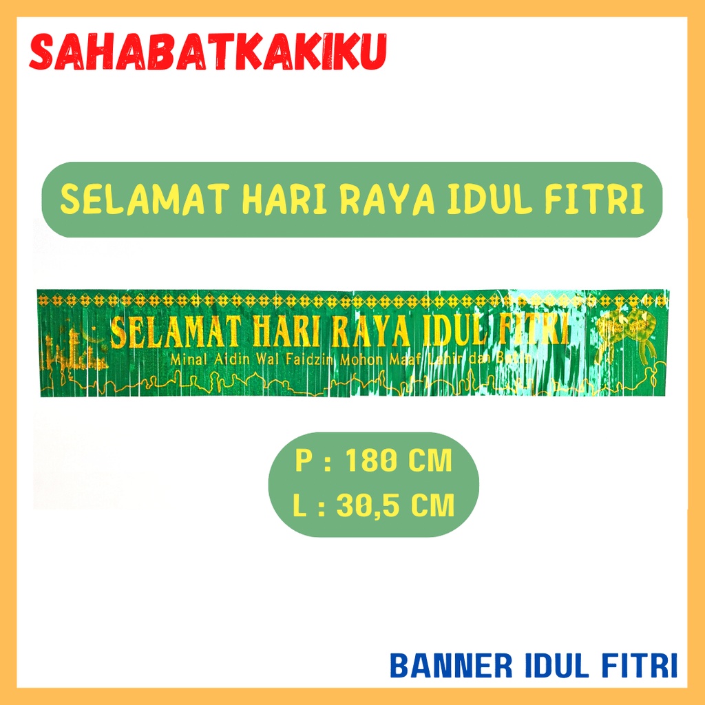 Jual Banner Rumbai Foil Hologram Selamat Hari Raya Idul Fitri / Garland ...