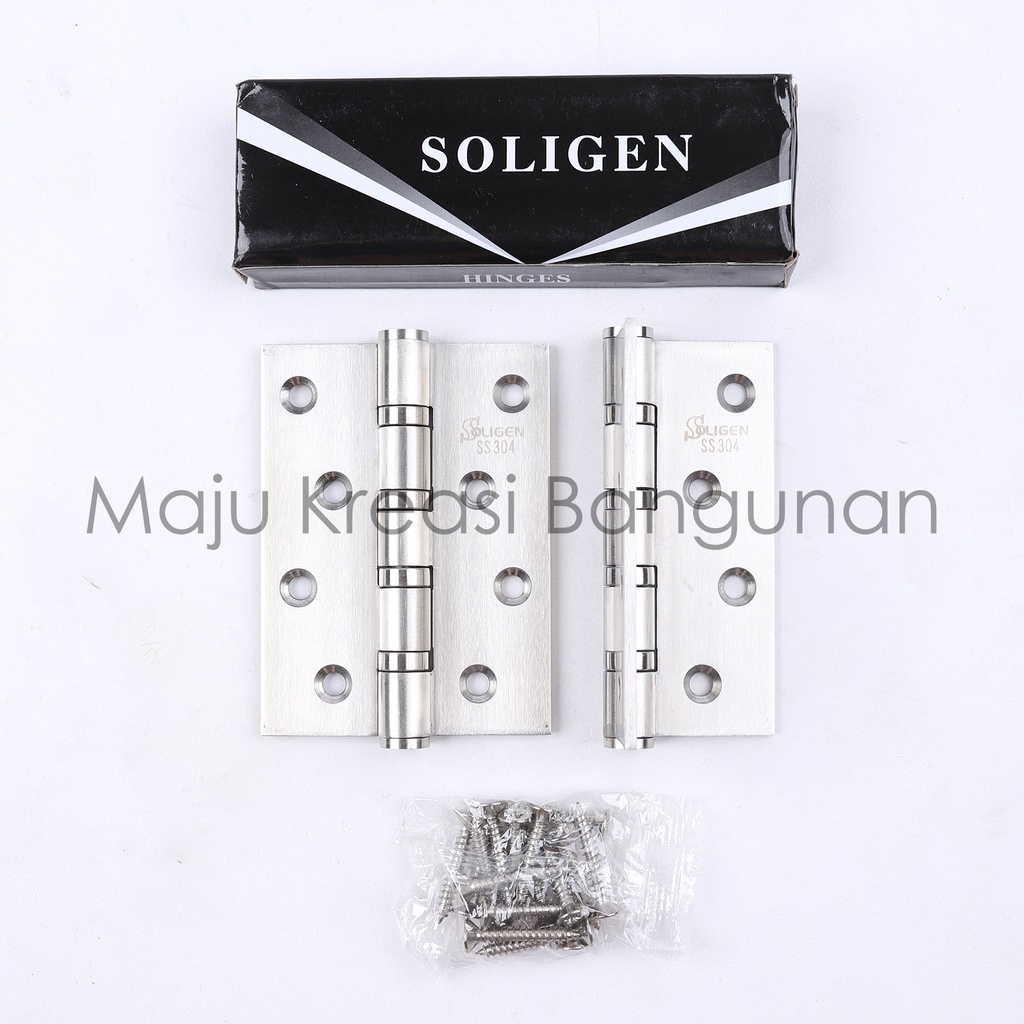 Jual Engsel Tebal Merk Soligen 4" Stainless Steel SS 304 Pintu Jendela ...